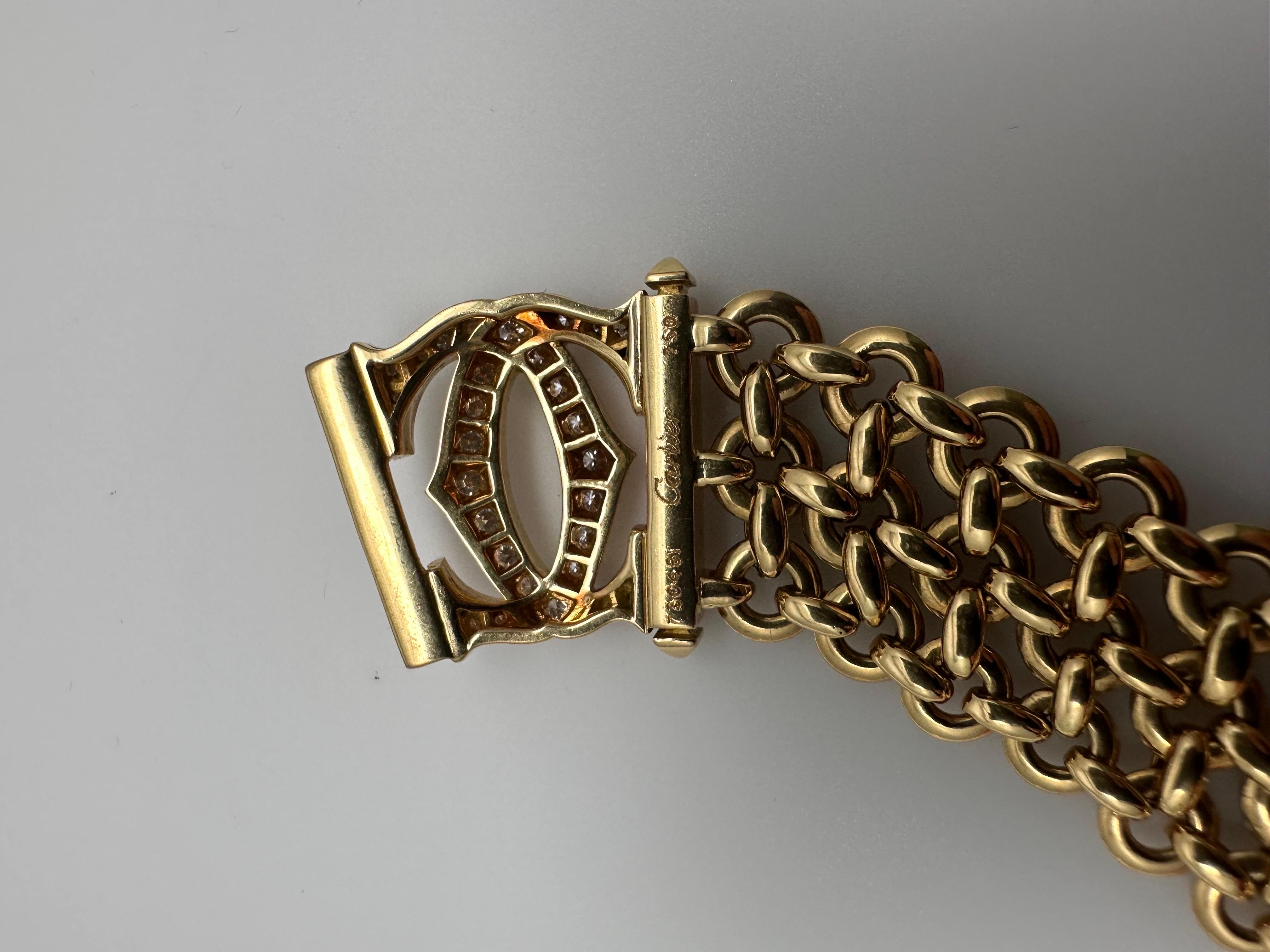 Cartier 'Penelope' 'Double C' Gold and Diamond Necklace at 1stDibs