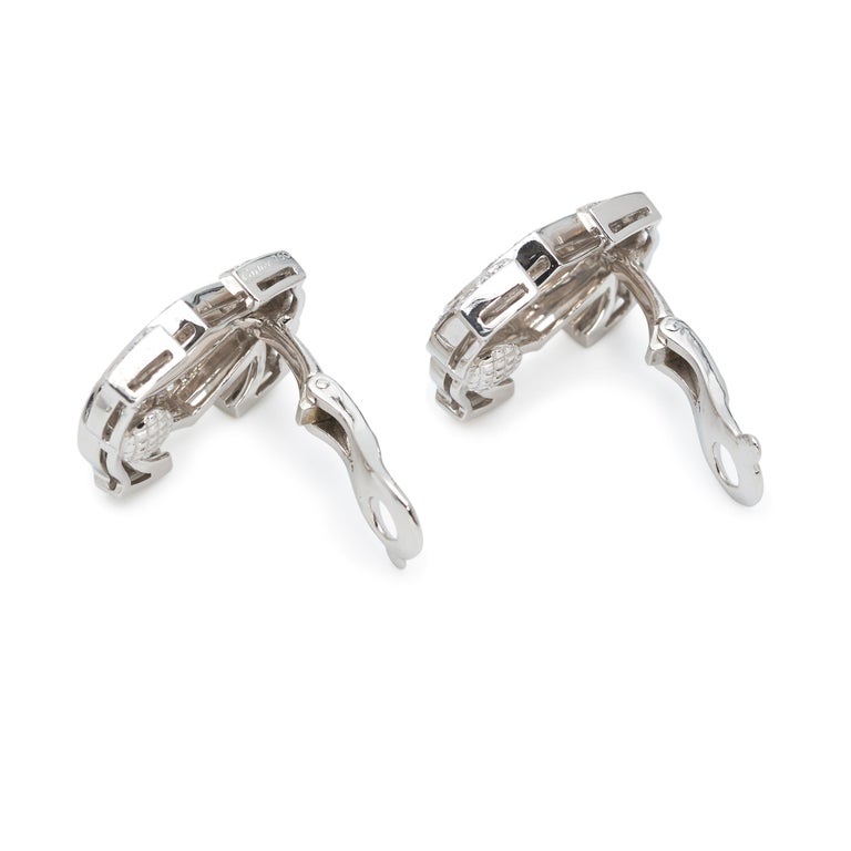 Cartier 'Penelope' White Gold Diamond Large Double C Earrings For Sale ...