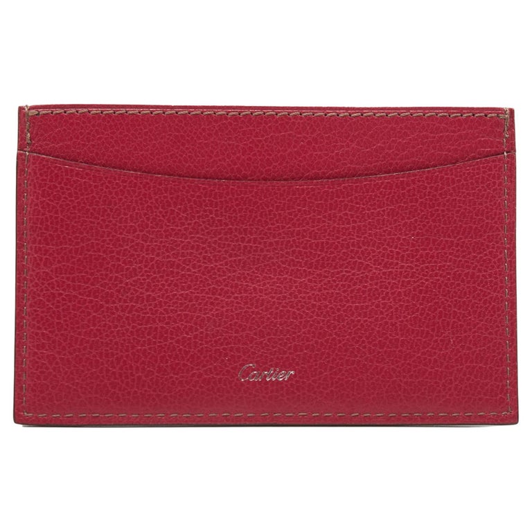 Cartier Pink Leather Les Must De Cartier Card Holder For Sale at 1stDibs