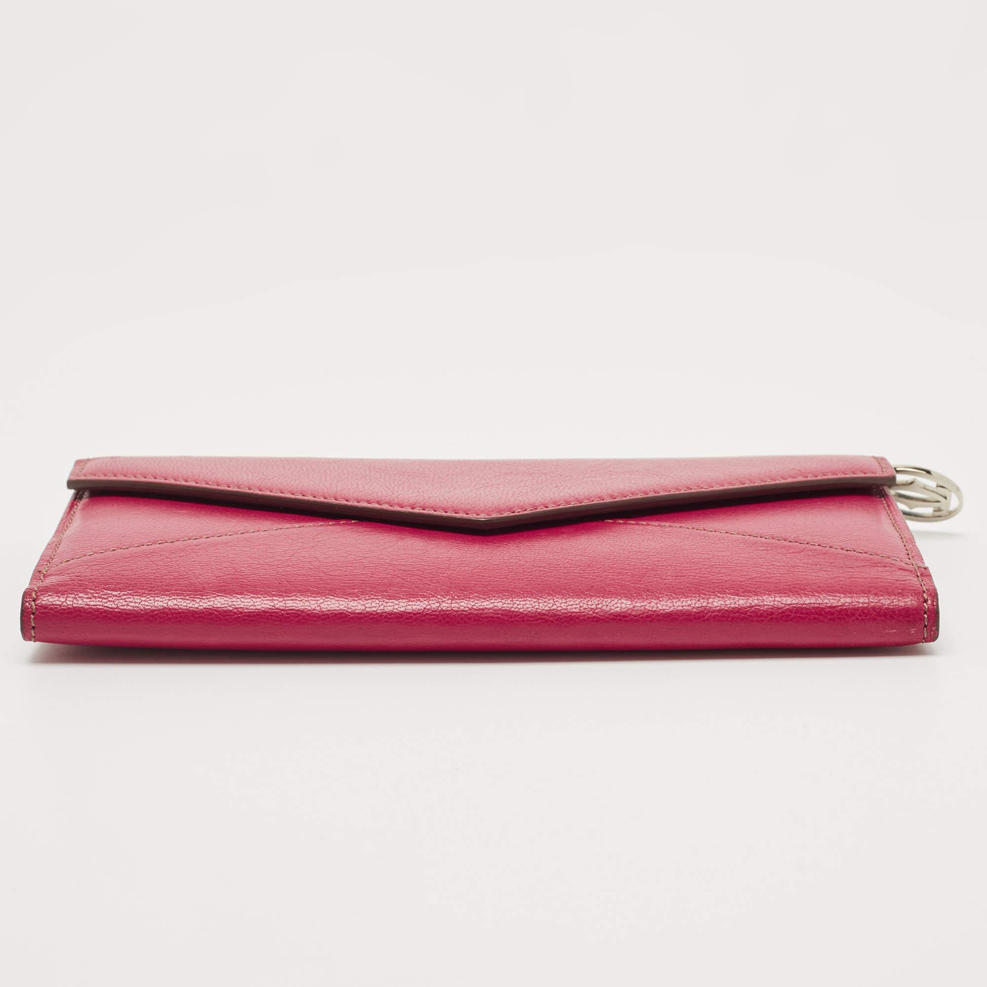 Cartier Pink Leather Les Must Envelope Trifold Wallet For Sale at 1stDibs