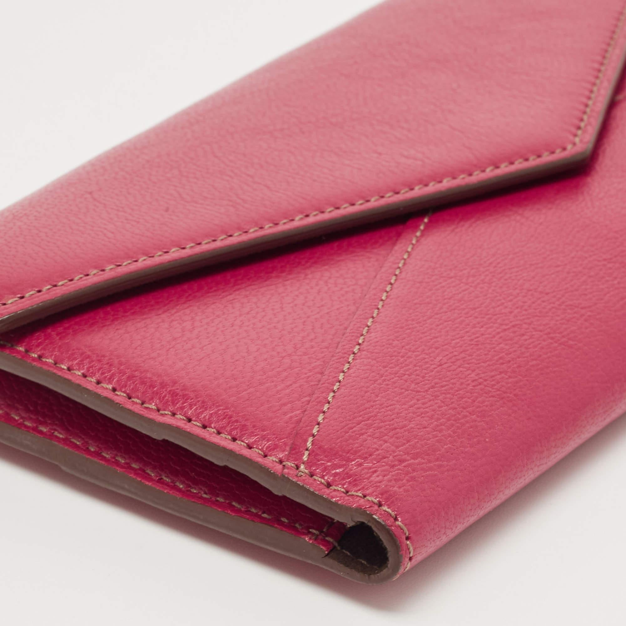Cartier Pink Leather Les Must Envelope Trifold Wallet For Sale at 1stDibs