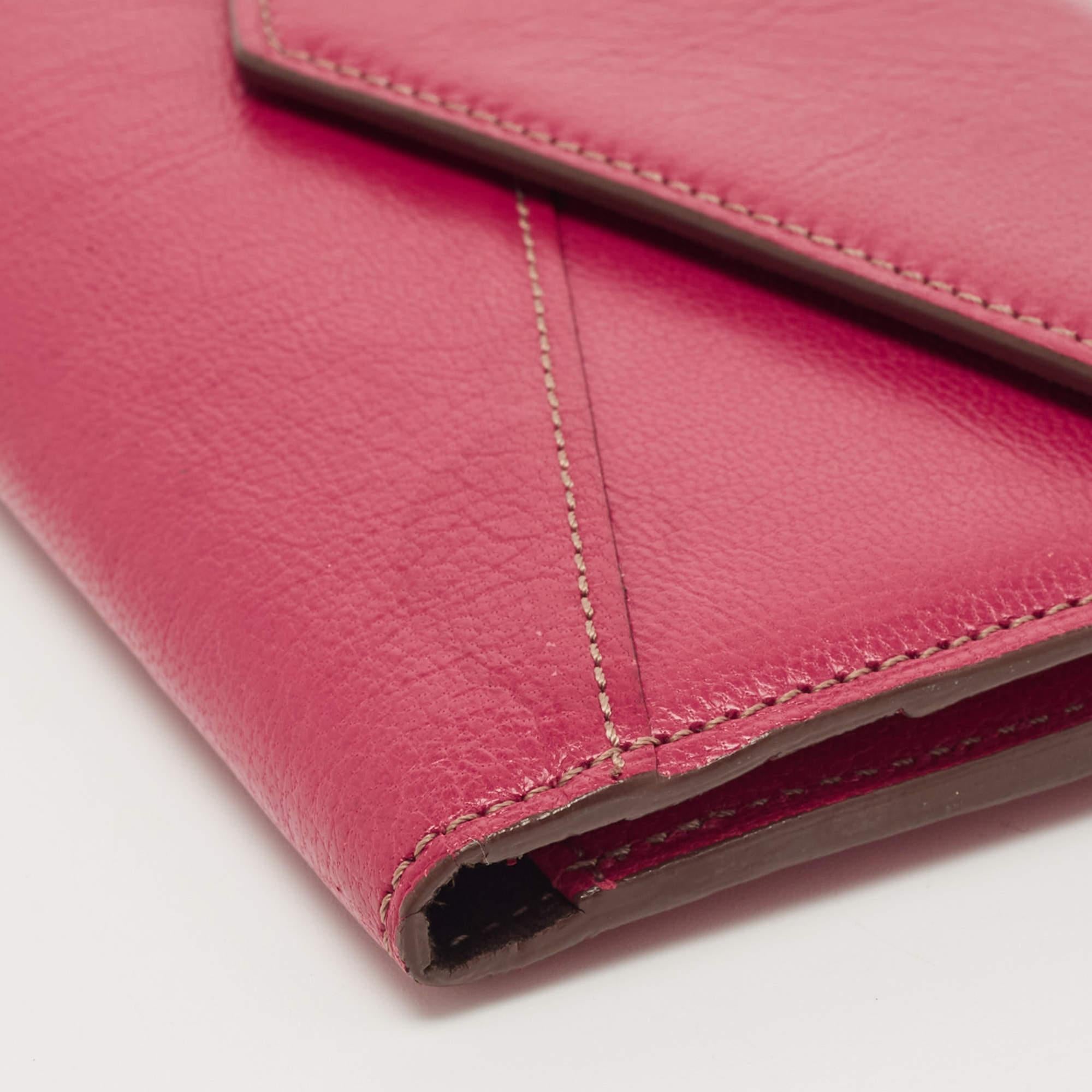 Cartier Pink Leather Les Must Envelope Trifold Wallet For Sale at 1stDibs
