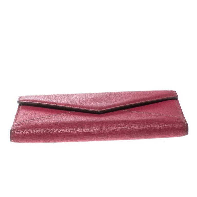 Cartier Pink Leather Les Must Envelope Trifold Wallet For Sale at 1stDibs