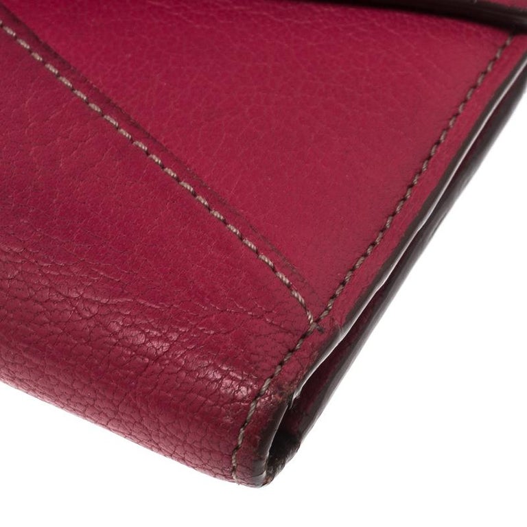 Cartier Pink Leather Les Must Envelope Trifold Wallet For Sale at 1stDibs