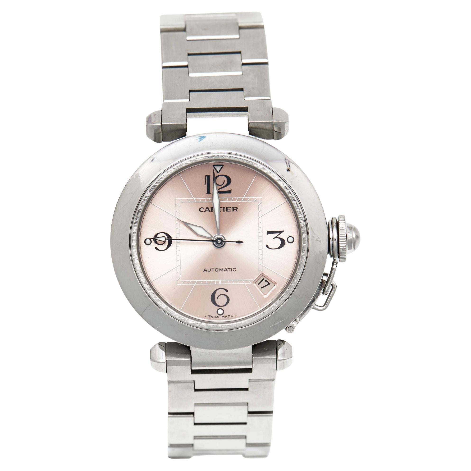 Cartier Stainless Steel Skeleton Back Pasha Wristwatch Ref 2378 at ...