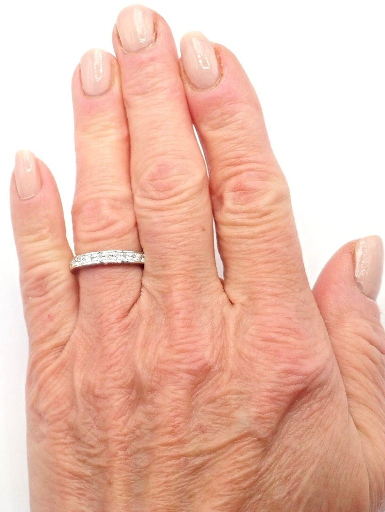 Cartier Princess Cut Diamond Eternity Platinum Band Ring For Sale at ...