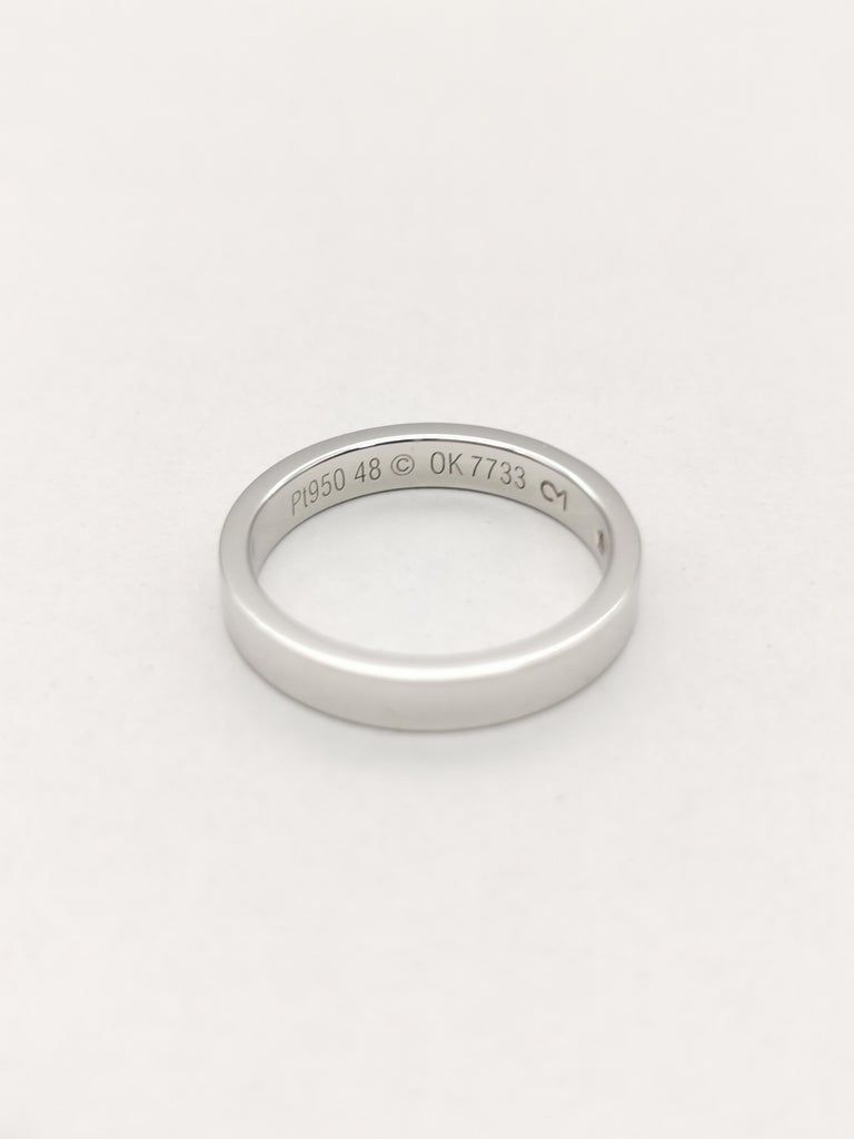 Cartier PT950 1P Diamond Wedding Band Ring at 1stDibs