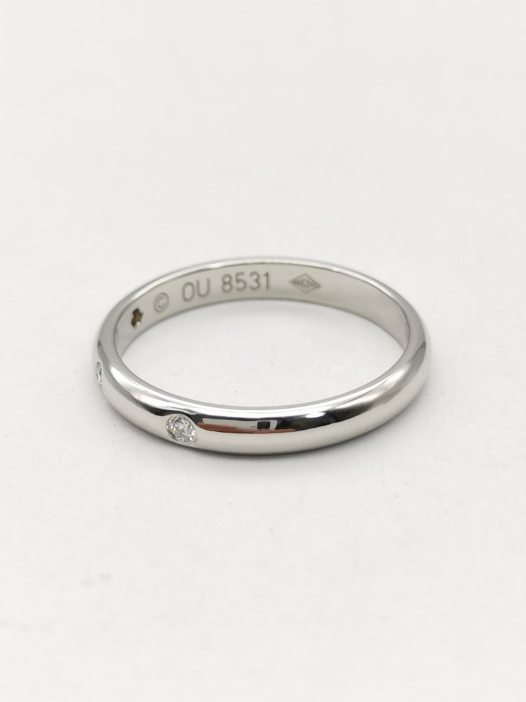 Cartier PT950 3P Diamond Wedding Band Ring For Sale at 1stDibs ...