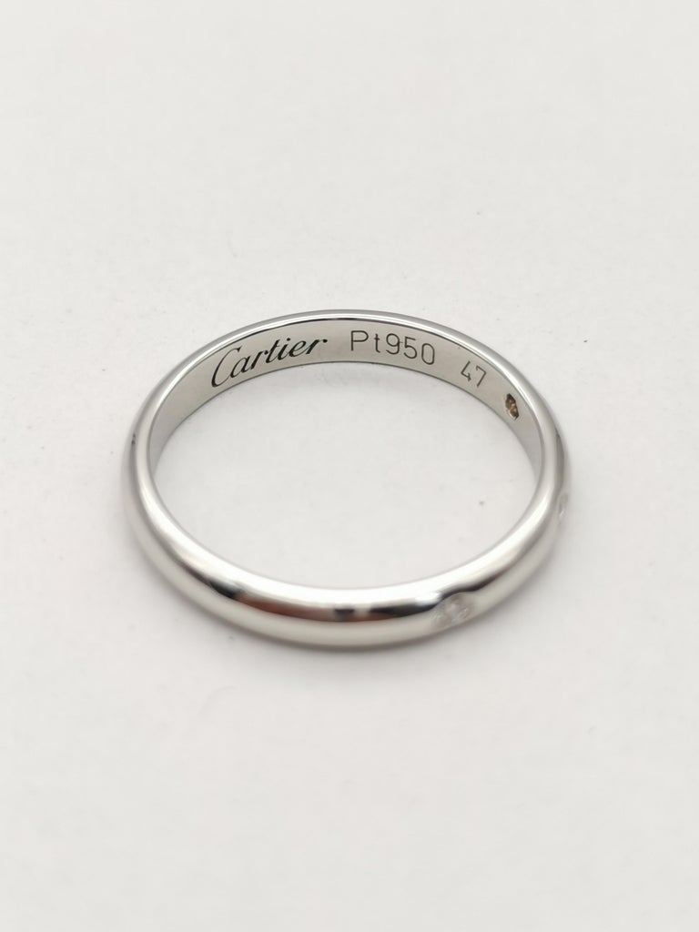 Cartier PT950 3P Diamond Wedding Band Ring For Sale at 1stDibs ...