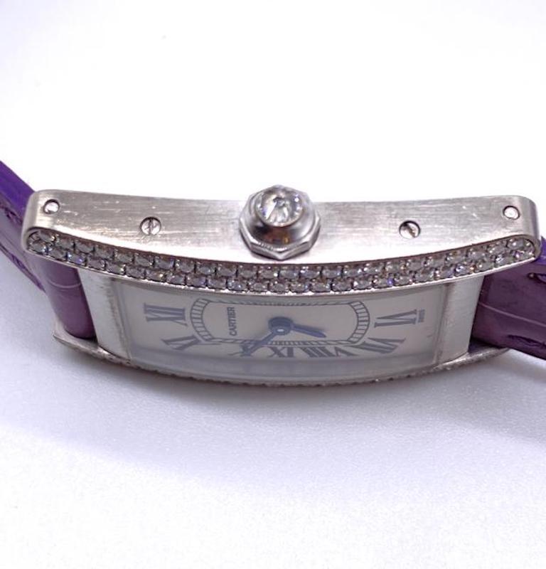 Cartier Purple Tank Américaine 18 Ct Women's Watch For Sale at 1stDibs