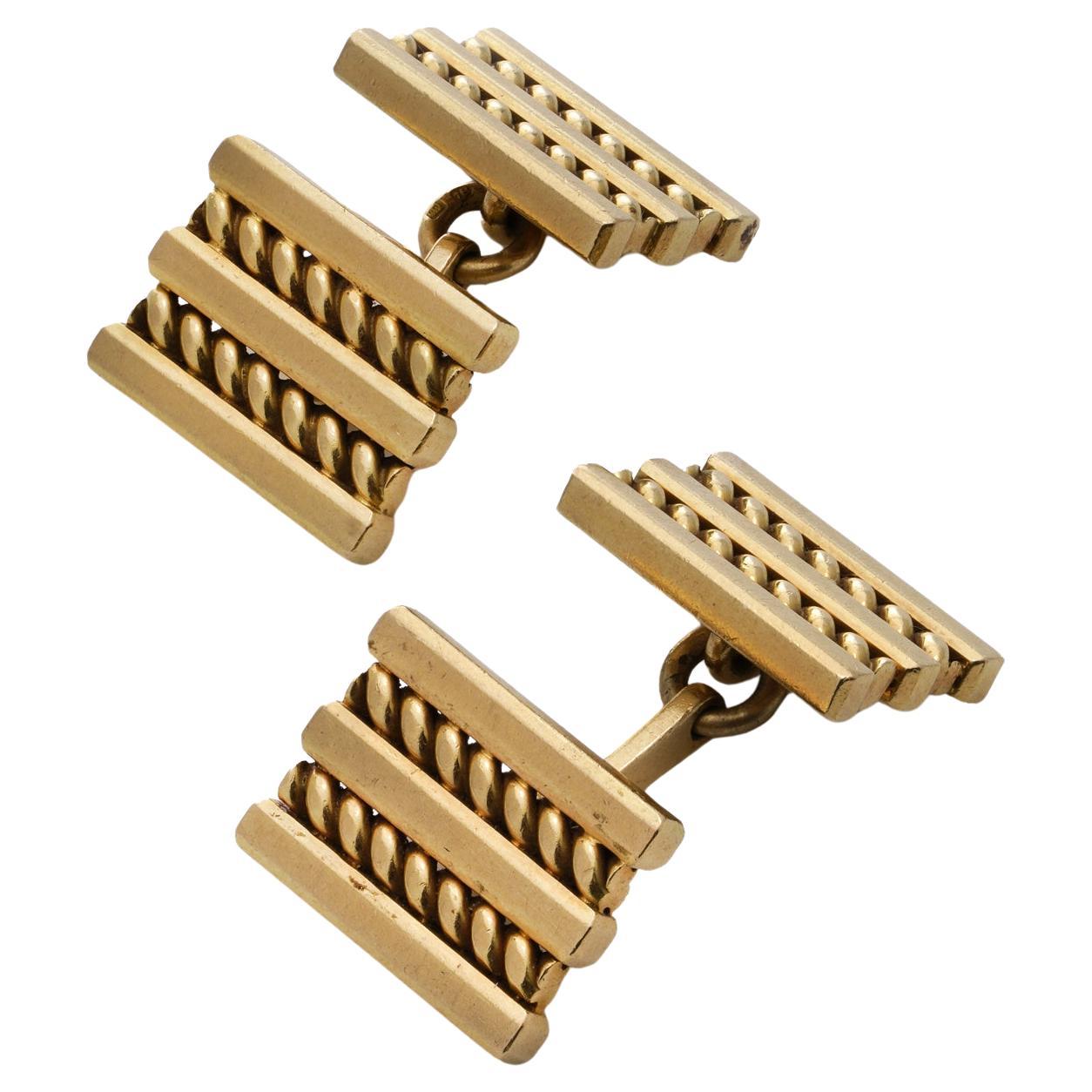 Cartier Paris Double C De Cartier Geometric Cufflinks in Solid 18 Kt ...