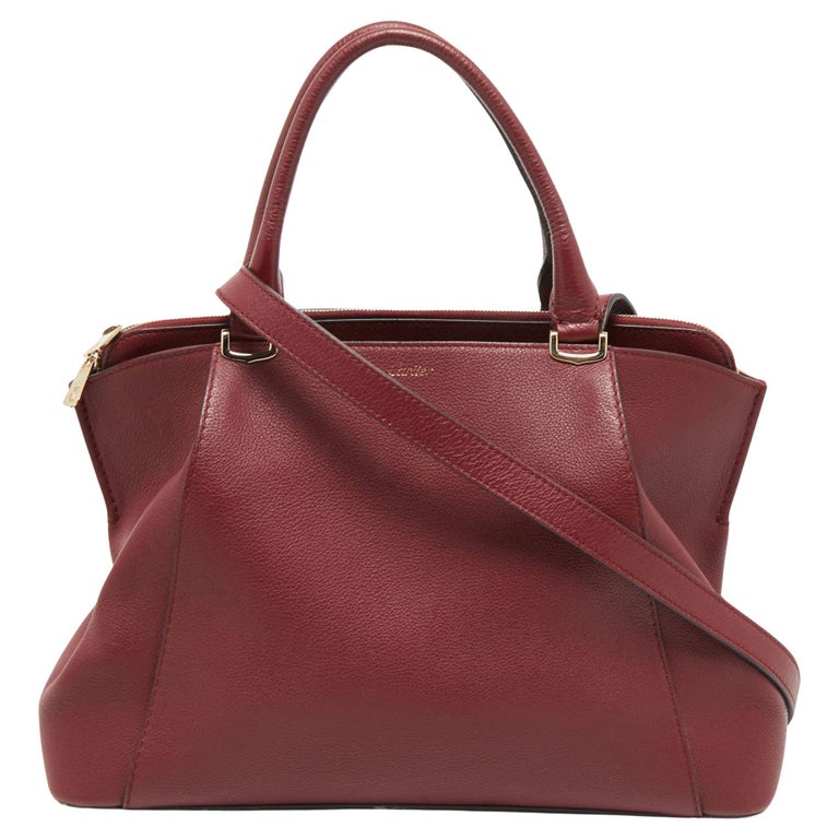 Cartier Red Leather C de Cartier Bag For Sale at 1stDibs