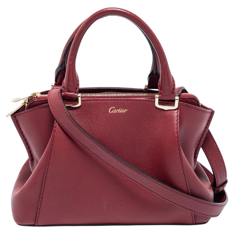 Cartier Red Leather Mini C De Cartier Satchel at 1stDibs