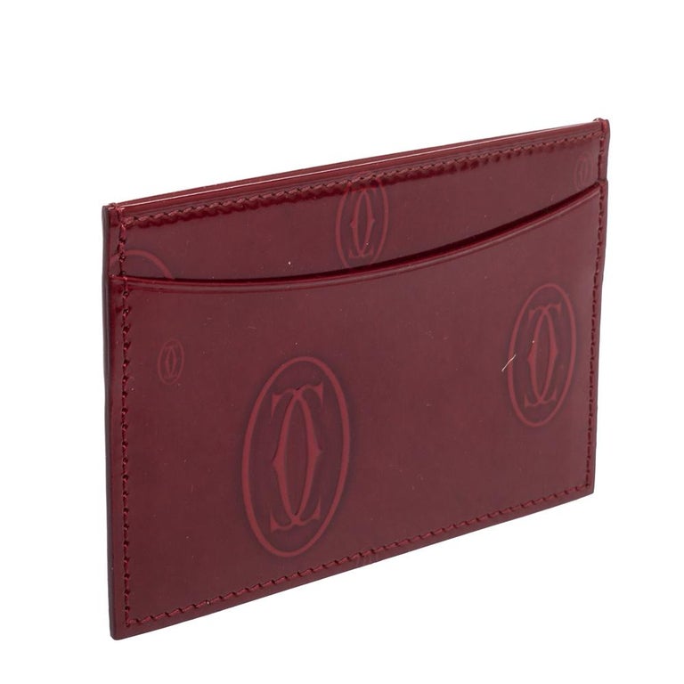 Cartier Red Patent Leather Happy Birthday Card Holder at 1stDibs