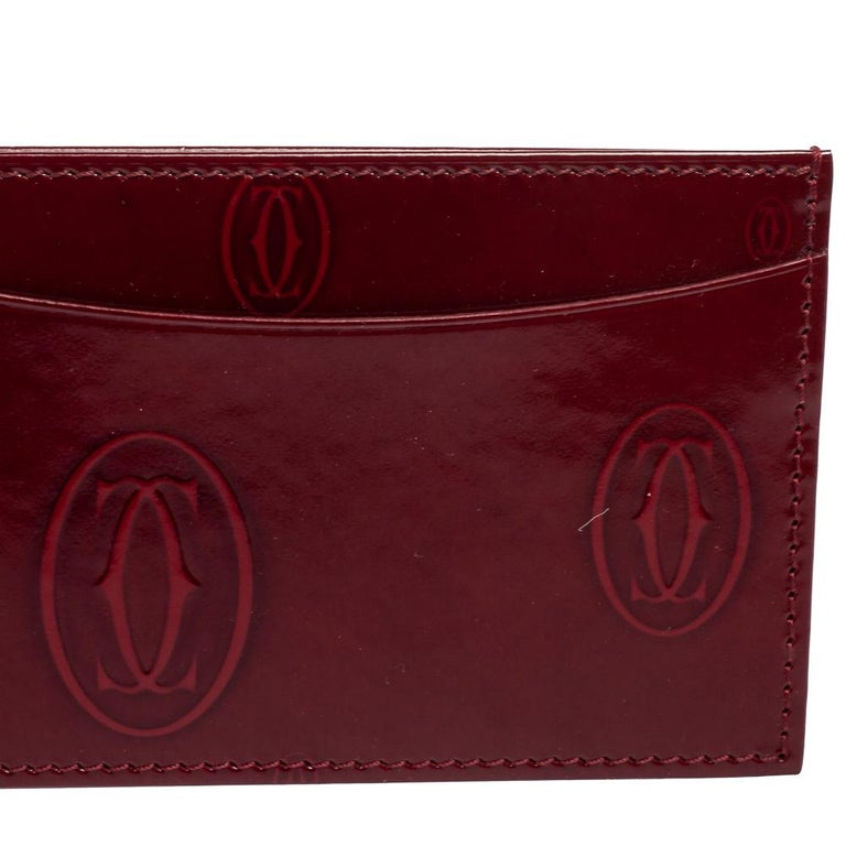 Cartier Red Patent Leather Happy Birthday Card Holder at 1stDibs