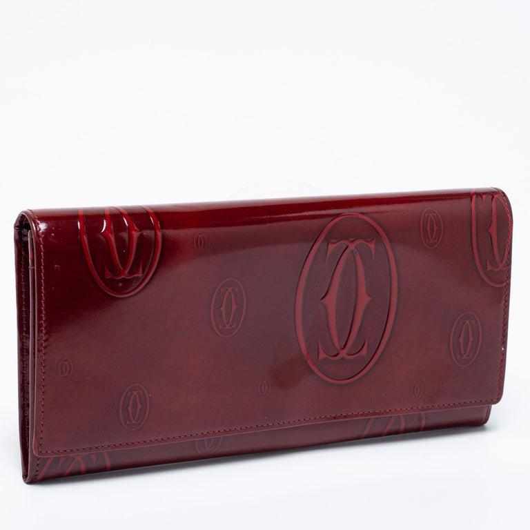 Cartier Red Patent Leather Happy Birthday Continental Wallet at 1stDibs