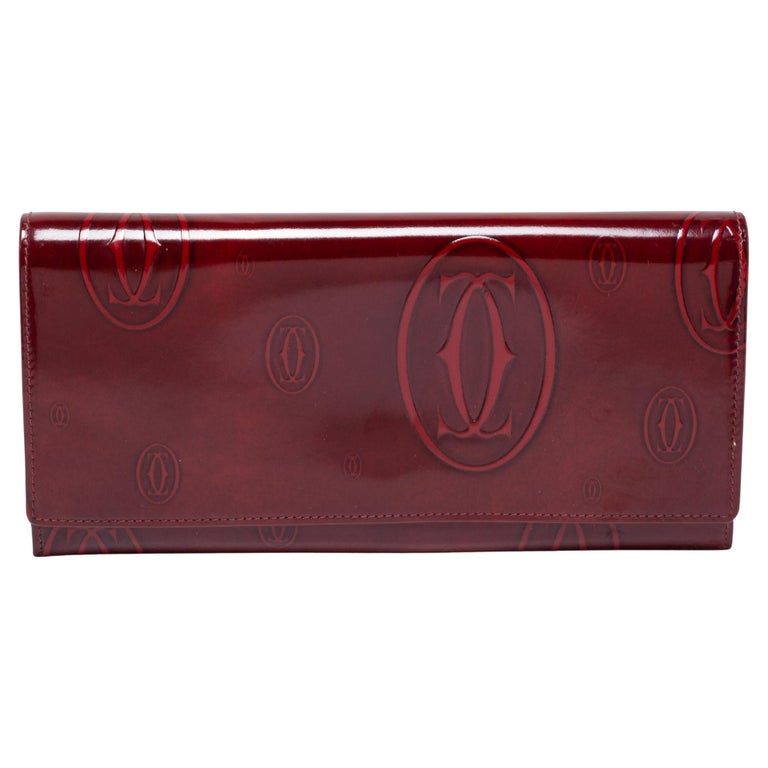 Cartier Red Patent Leather Happy Birthday Continental Wallet at 1stDibs