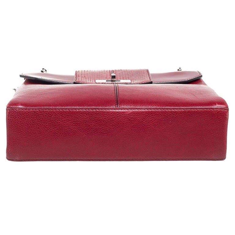 Cartier Red Patent Leather/Suede and Python Classic Feminine Line Chain ...