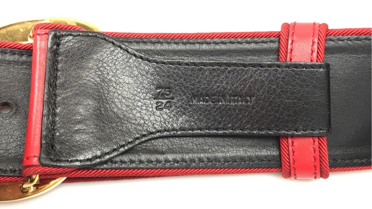 CARTIER Red Thick Belt w/ Gold Jaguar Clasp at 1stDibs | thick red belt
