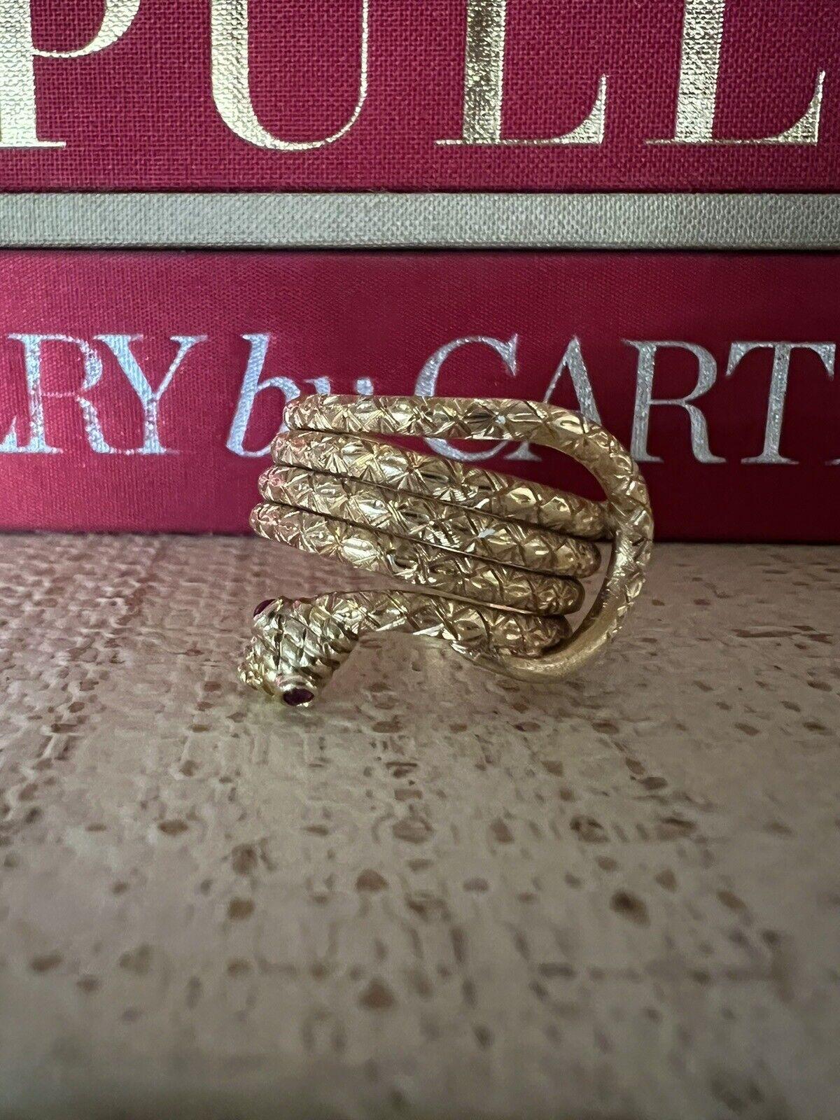 CARTIER Retro 18k Yellow Gold and Ruby Snake Ring Circa 1950s Rare For ...