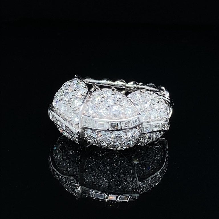 Cartier Retro Diamond Feathers Ring, ca. 1940s For Sale at 1stDibs