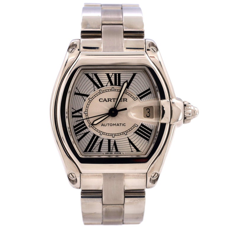 Cartier Roadster Automatic Watch Stainless Steel 39 For Sale at 1stDibs
