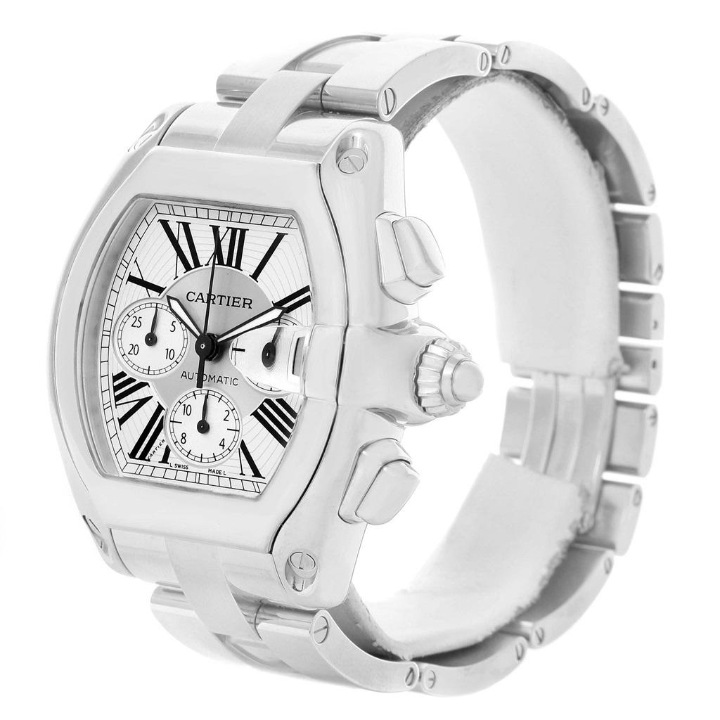 Cartier Roadster Chronograph Silver Dial Automatic Men's Watch W62019X6 For Sale at 1stDibs ...