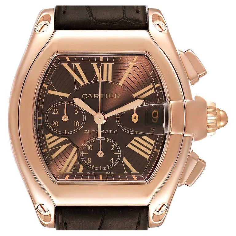 Cartier Roadster Chronograph XL 18K Rose Gold Mens Watch W62042Y5 For ...