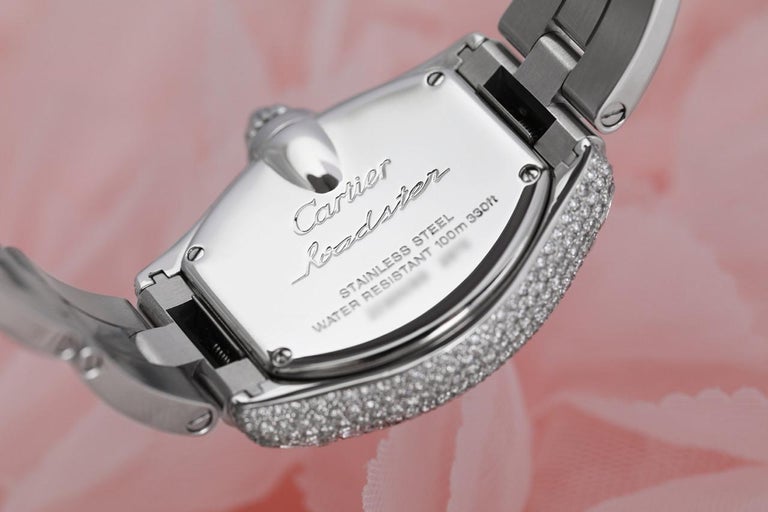 Cartier Roadster Ladies Stainless Steel Diamond Case and Side Bracelet ...