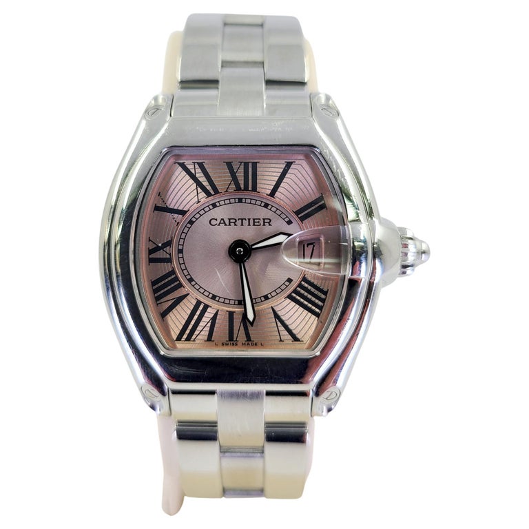 Cartier Roadster Pink Dial Quartz Watch For Sale at 1stDibs