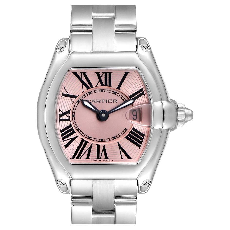 Cartier Roadster Purple Mother of Pearl Dial Steel Ladies Watch ...