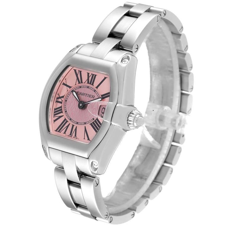 Cartier Roadster Pink Ribbon Breast Cancer Awareness LE Watch W62043V3 ...