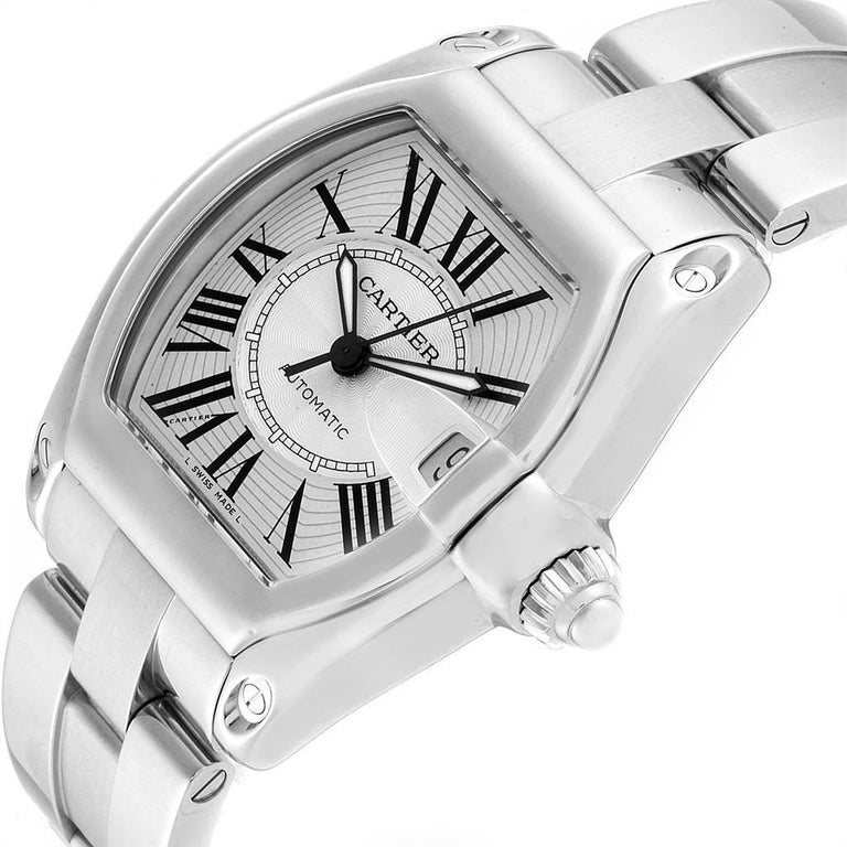 Cartier Roadster Silver Roman Dial Steel Men’s Watch W62025V3 For Sale ...