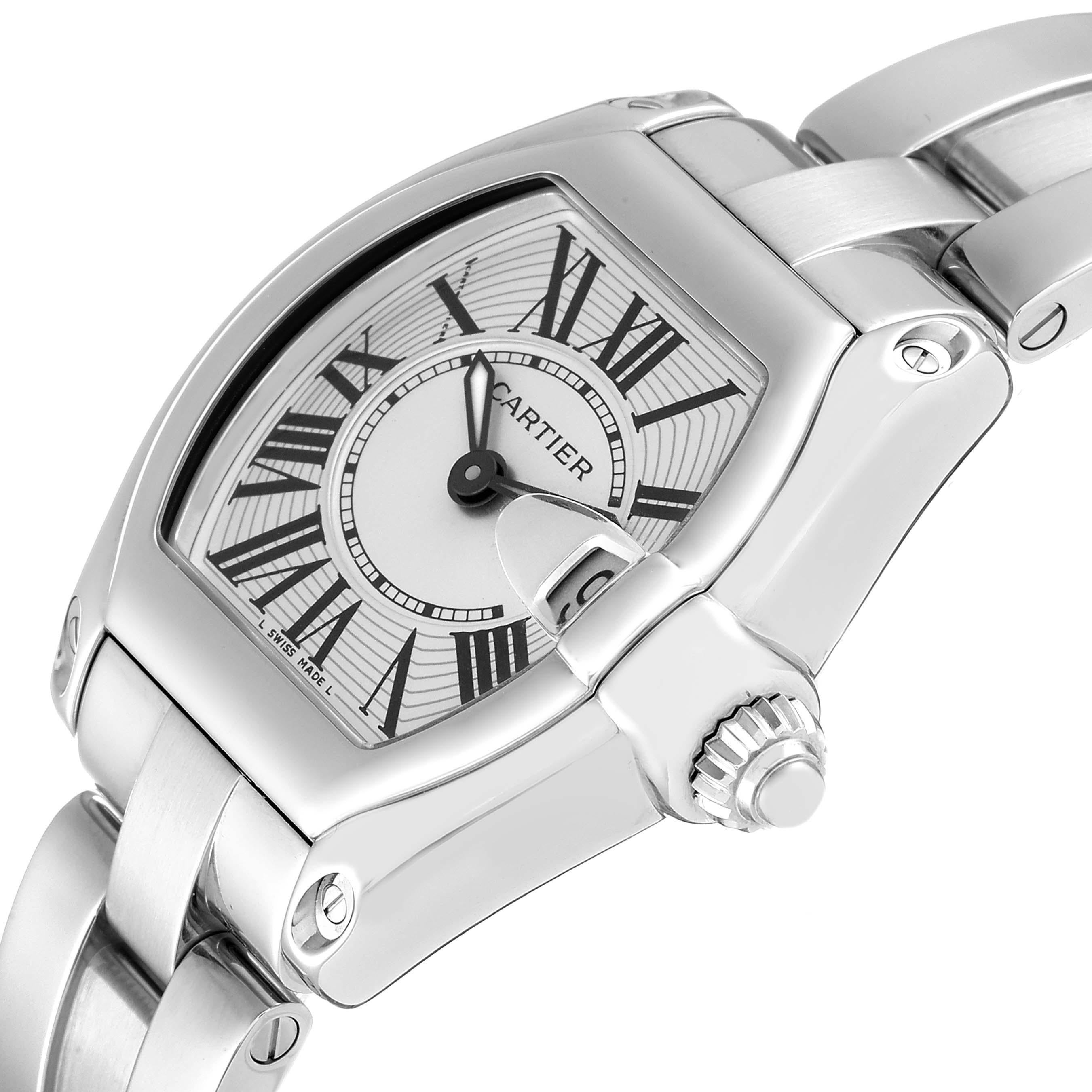 Cartier Roadster Small Silver Dial Steel Ladies Watch W62016V3 Papers ...