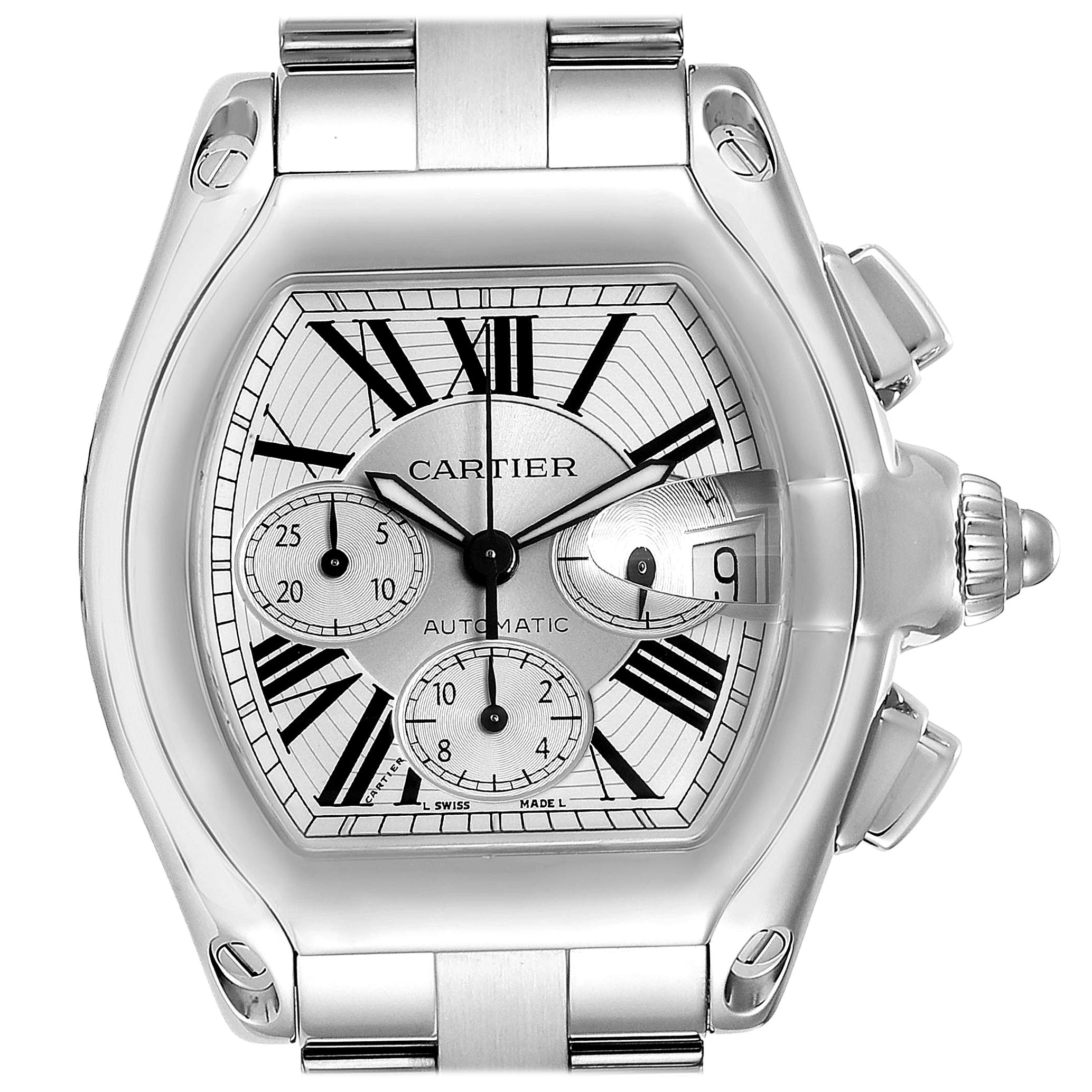 Cartier Roadster XL Chronograph Automatic Men's Watch W62019X6 Box For ...