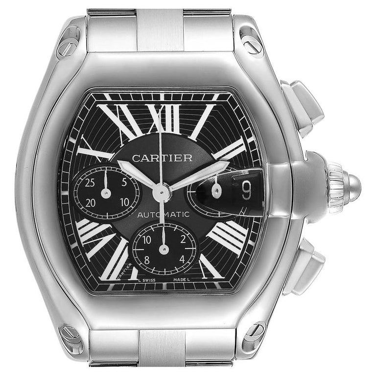 Cartier Roadster XL Chronograph Black Dial Mens Steel Watch W62007X6 ...