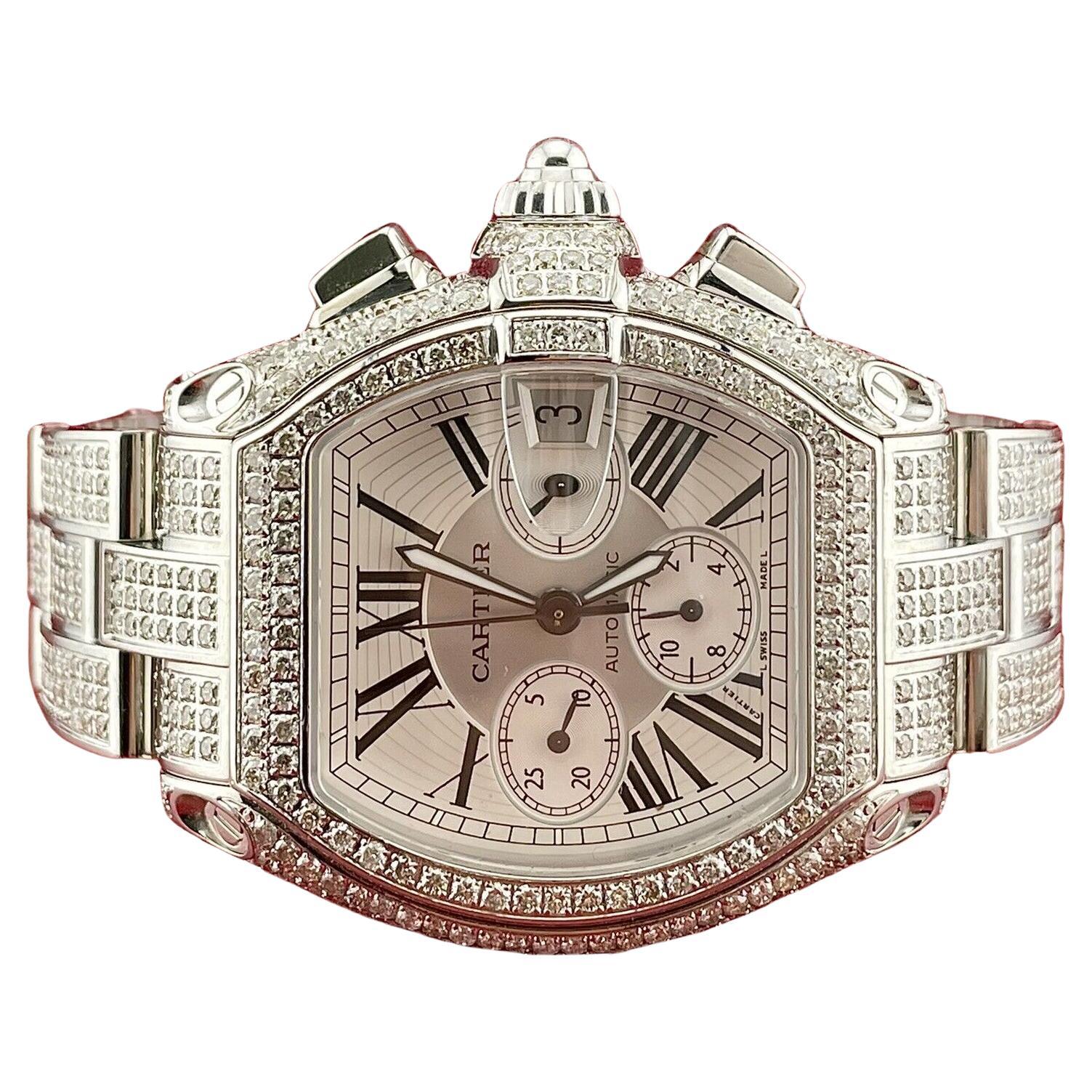 Franck Muller Casablanca Jumbo 39x47mm 18k Rose Gold 12ct Diamond Men's ...