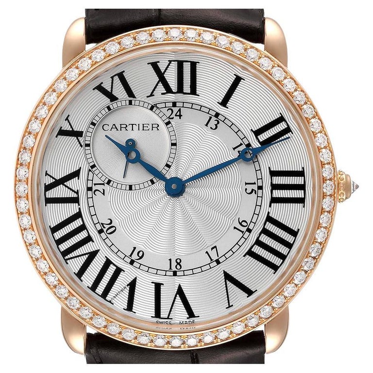 Cartier Ronde Louis 18K Rose Gold Diamond Bezel Mens Watch Wr007001 at ...