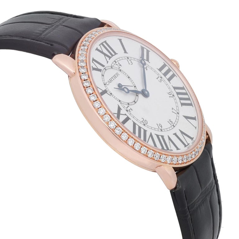 Cartier Ronde Louis 18K Rose Gold Diamond White Dial Hand Wind Watch ...