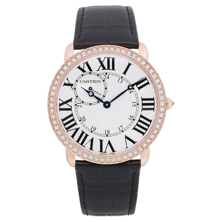 Cartier Ronde Louis 18K Rose Gold Diamond White Dial Hand Wind Watch ...