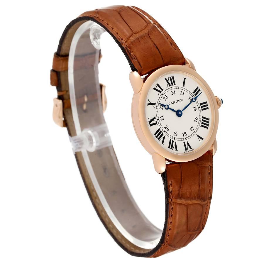 Cartier Ronde Louis 18k Rose Gold Silver Dial Ladies Watch W6800151 Box ...