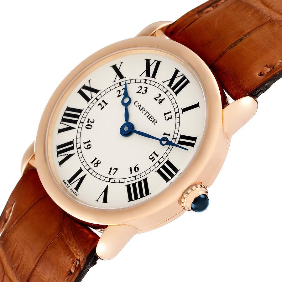 Cartier Ronde Louis 18k Rose Gold Silver Dial Ladies Watch W6800151 Box ...