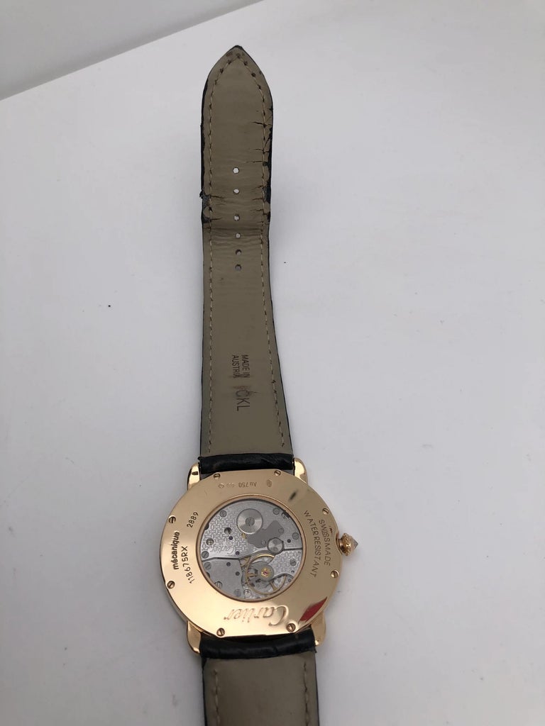 Cartier Ronde Louis 18k Rose Gold Diamond Silver Dial Hand Wind ...