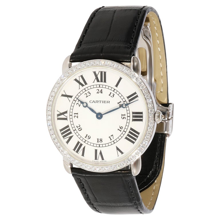 Cartier Ronde Louis Cartier WR000551 Unisex Watch in 18kt White Gold ...