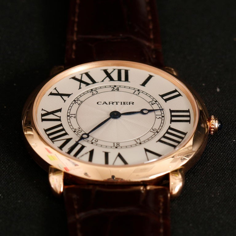Cartier Ronde Louis Men's 18K Rose Gold Quartz Watch W6801004 For Sale ...