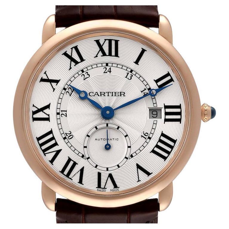 Cartier Ronde Louis Rose Gold Silver Dial Mens Watch W6801005 For Sale ...