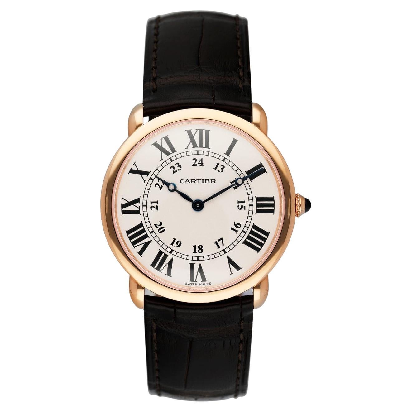 Cartier Ronde Louis Men's 18K Rose Gold Quartz Watch W6801004 For Sale ...