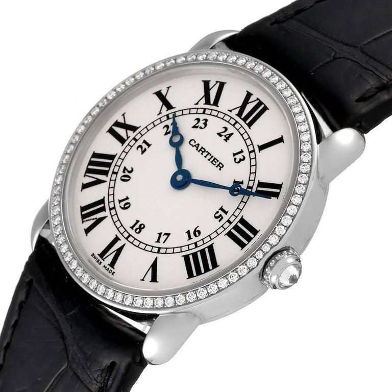 Cartier Ronde Louis White Gold Diamond Ladies Watch WR000251 For Sale ...