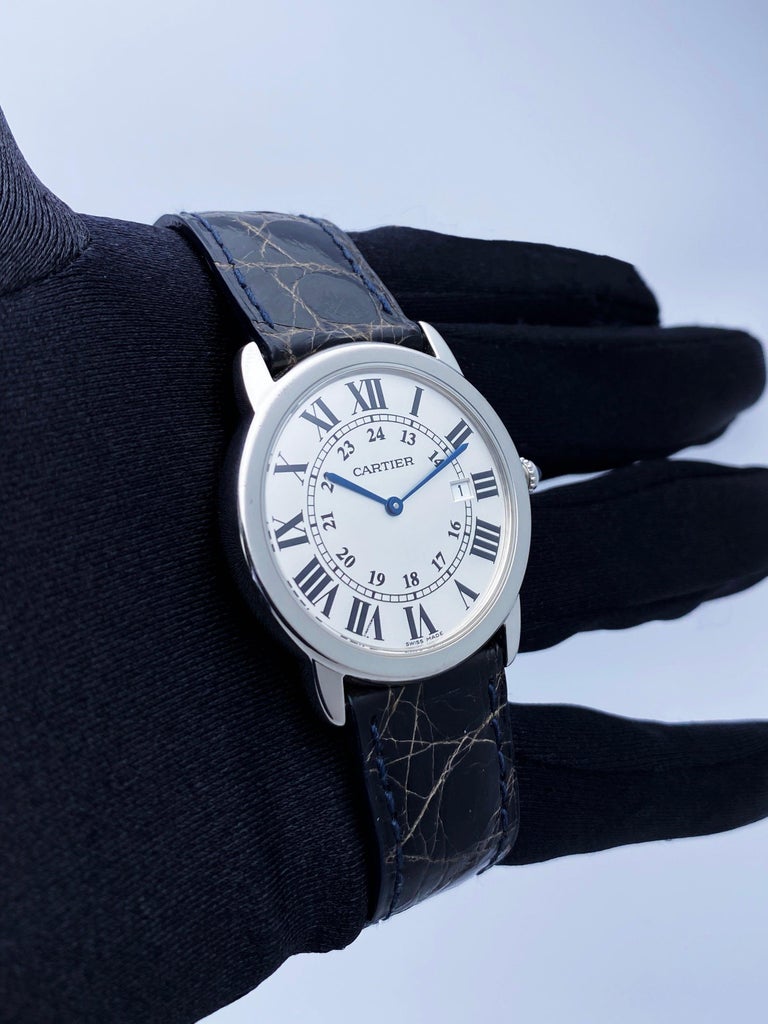 Cartier Ronde Solo 2934 Silver Dial Mens Watch at 1stDibs