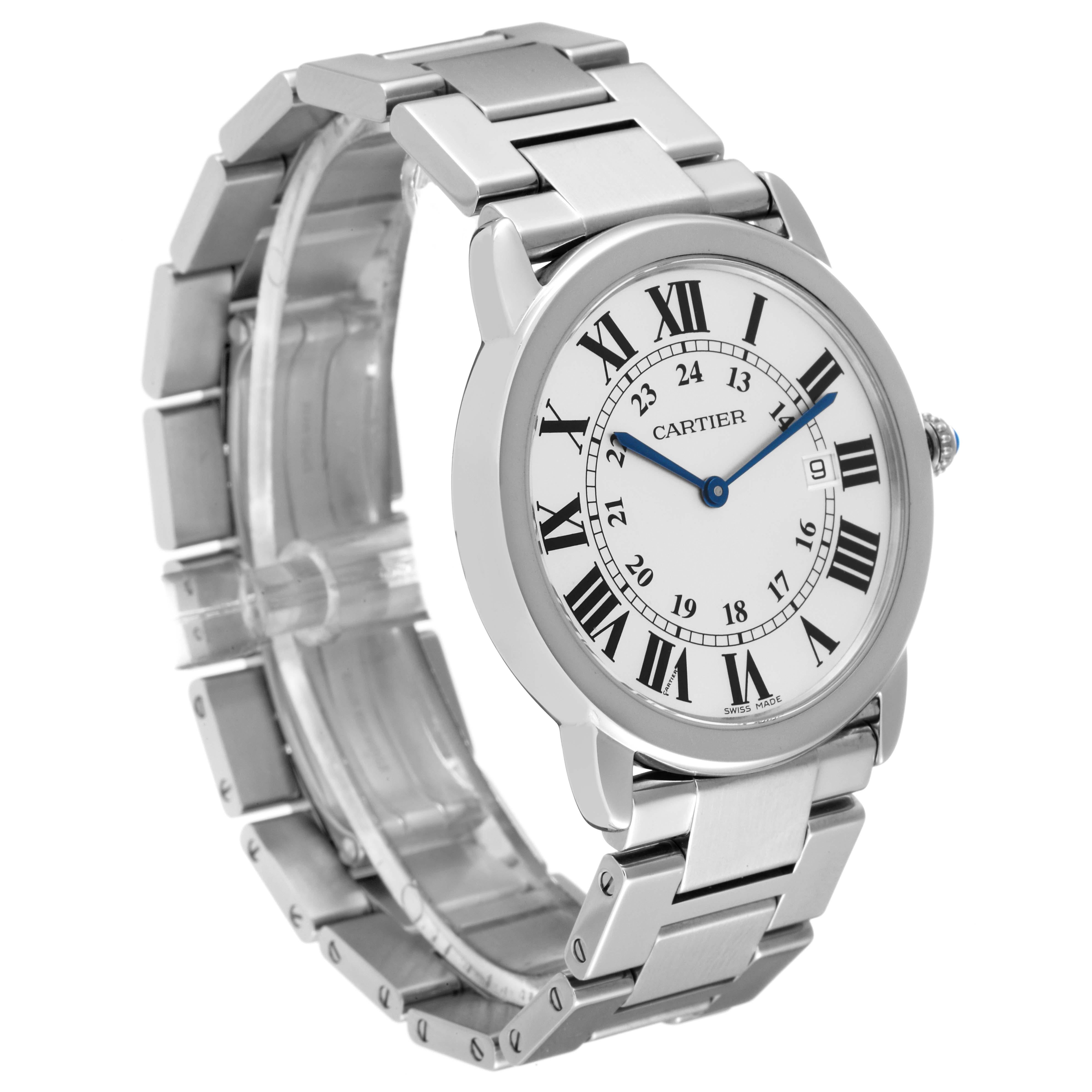 Cartier Ronde Solo Large 36mm Steel Mens Watch W6701005 For Sale at 1stDibs